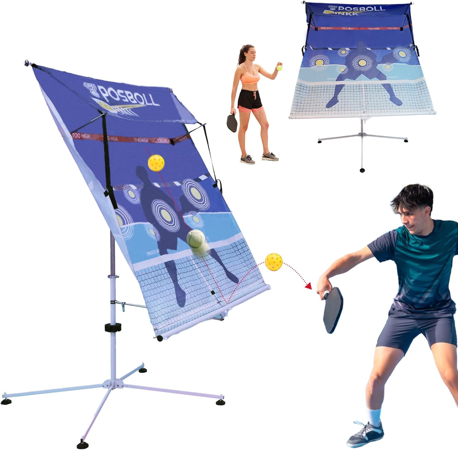 Amazon.com : Posboll Pickleball Rebounder Net,Pickleball Training ...