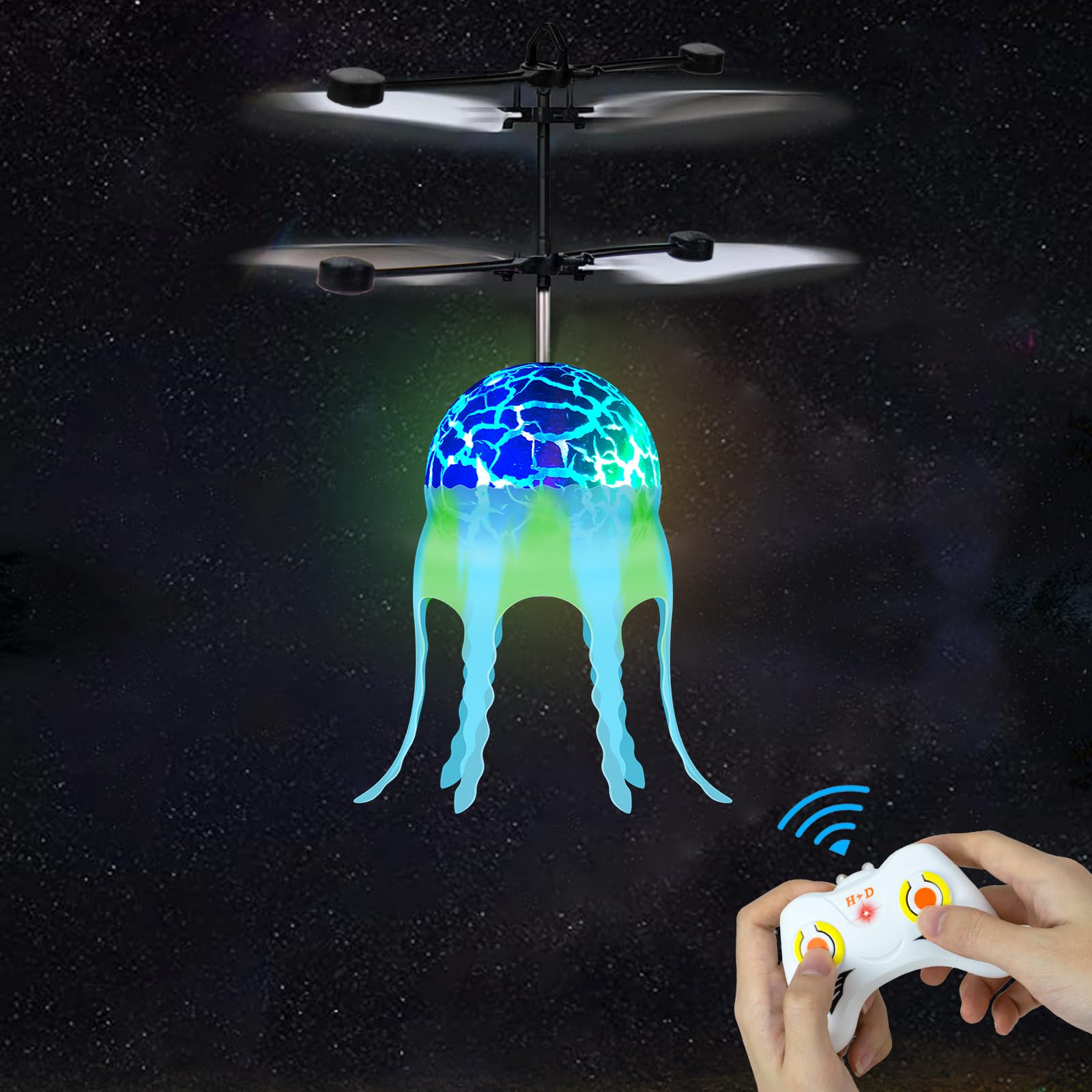 Amazon.com: Ynanimery Remote Control Helicopter Jellyfish, RC Flying ...