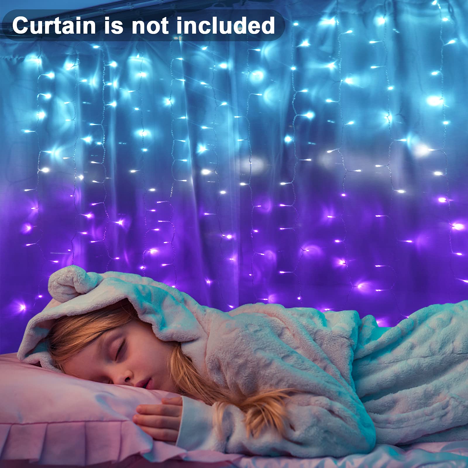 Ombre Purple Waterfall String Lights Bolylight Plug In Curtain Lights