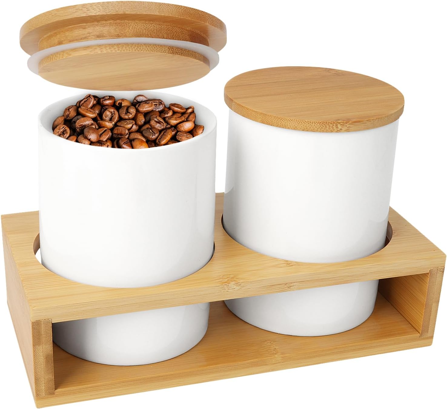 Amazon.com: HeipokLife Ceramic Canisters Sets for Kitchen - 2 Piece ...