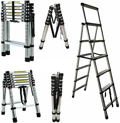 Ladder, 6FT + 7FT Aluminum Folding Ladder Lightweight A-Frame Ladder 5 ...