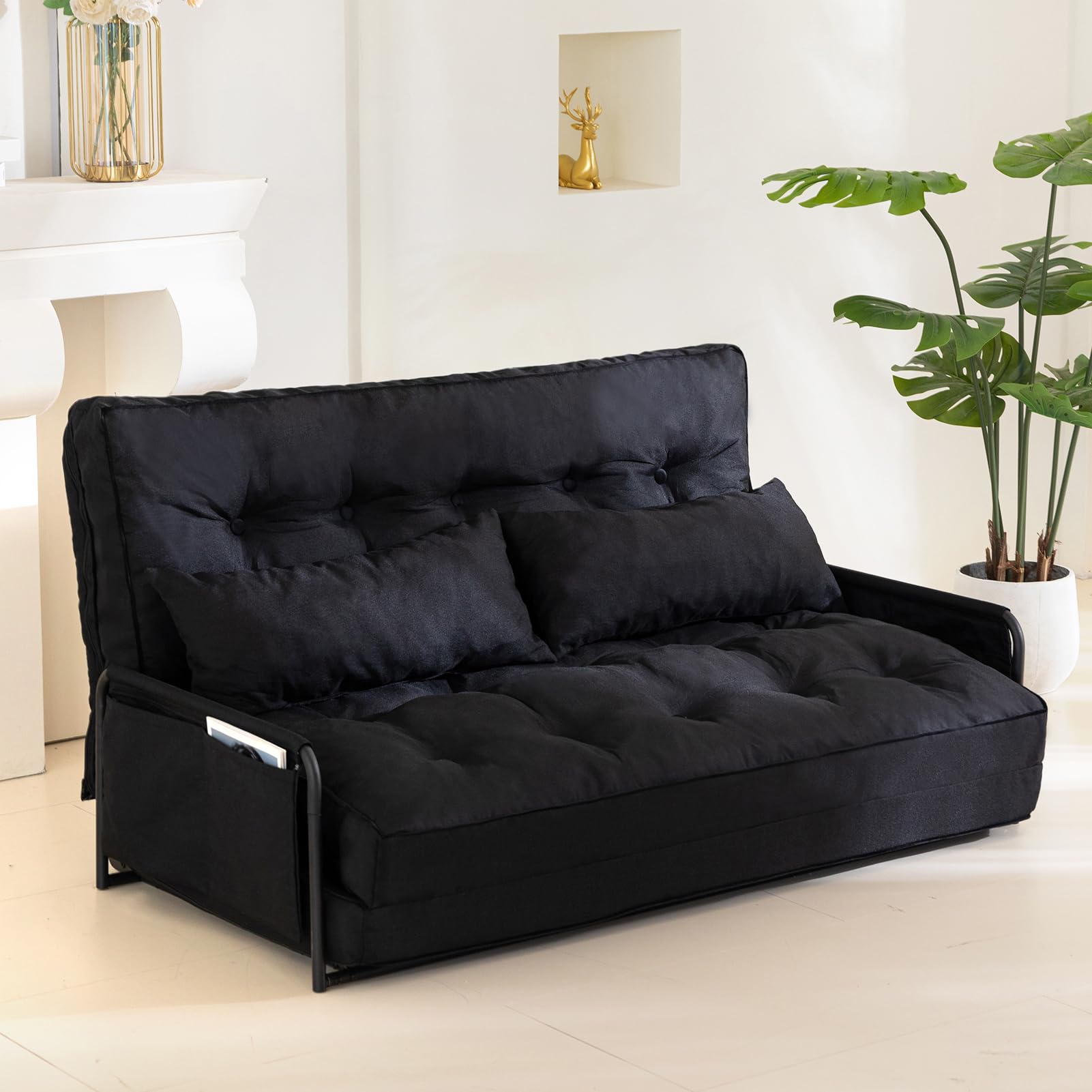 Snapklik.com : YOSHOOT Adjustable Lazy Floor Sofa, Folding Couch Bed
