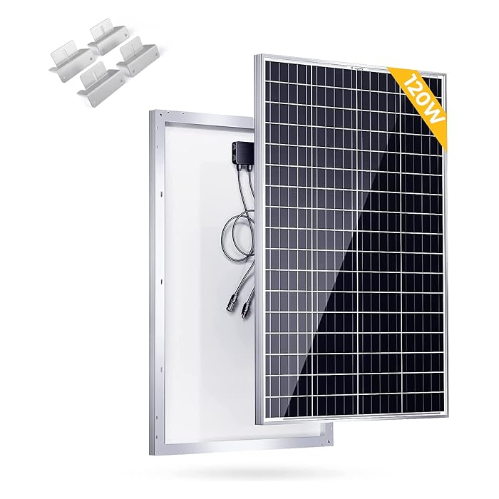 Buy BougeRV 120 Watts Monocrystalline Solar Panel with Mounting Z ...