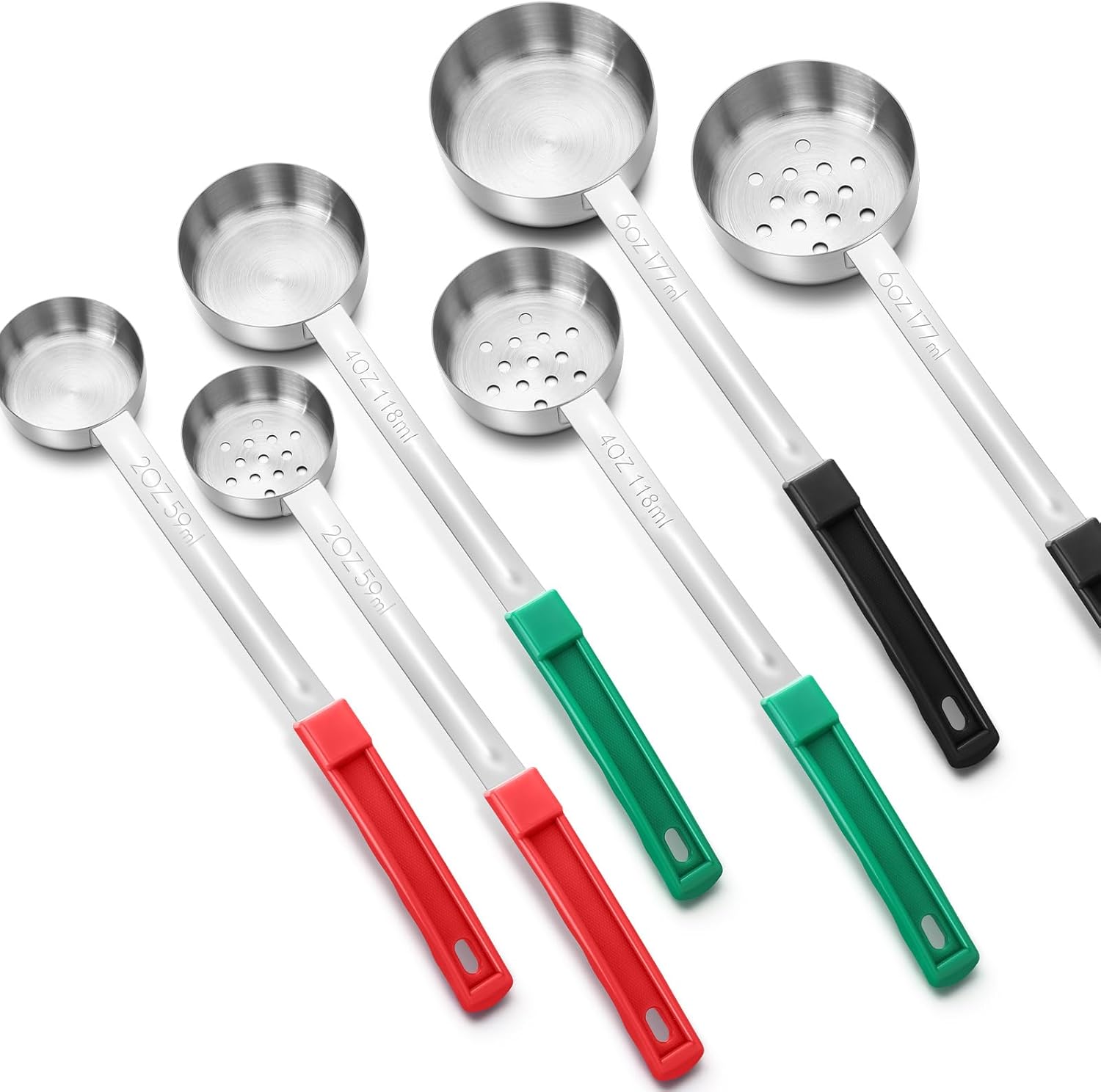 Amazon.com: Reallnaive 6 Pcs Portion Control Serving Spoons, Restaurant ...