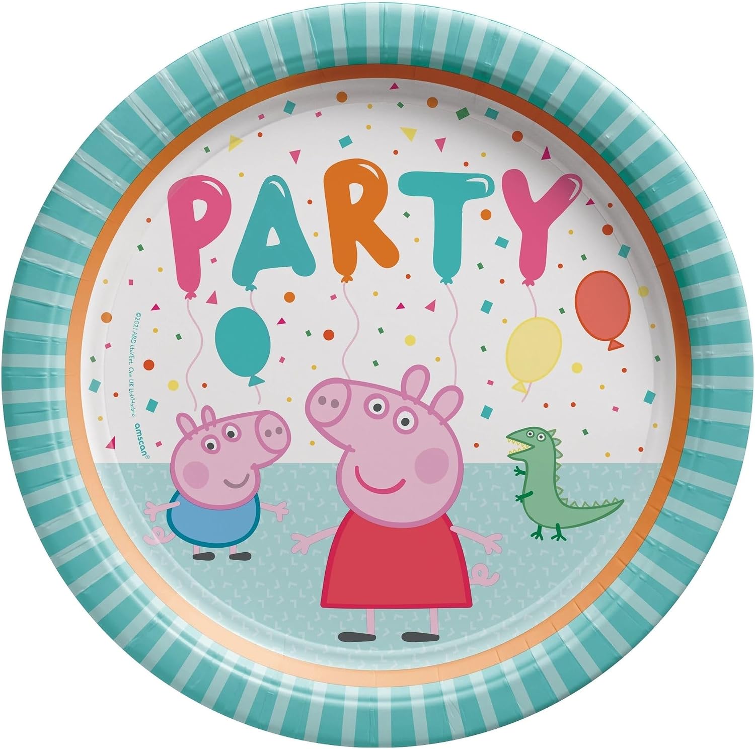 Amazon.com: Peppa Pig Confetti Party Round Plates - 9" (Pack of 8 ...