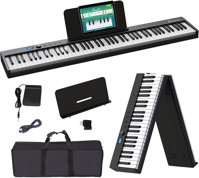 Amazon.com: OYAYO Folding Piano Keyboard 88 Key, Portable Piano ...