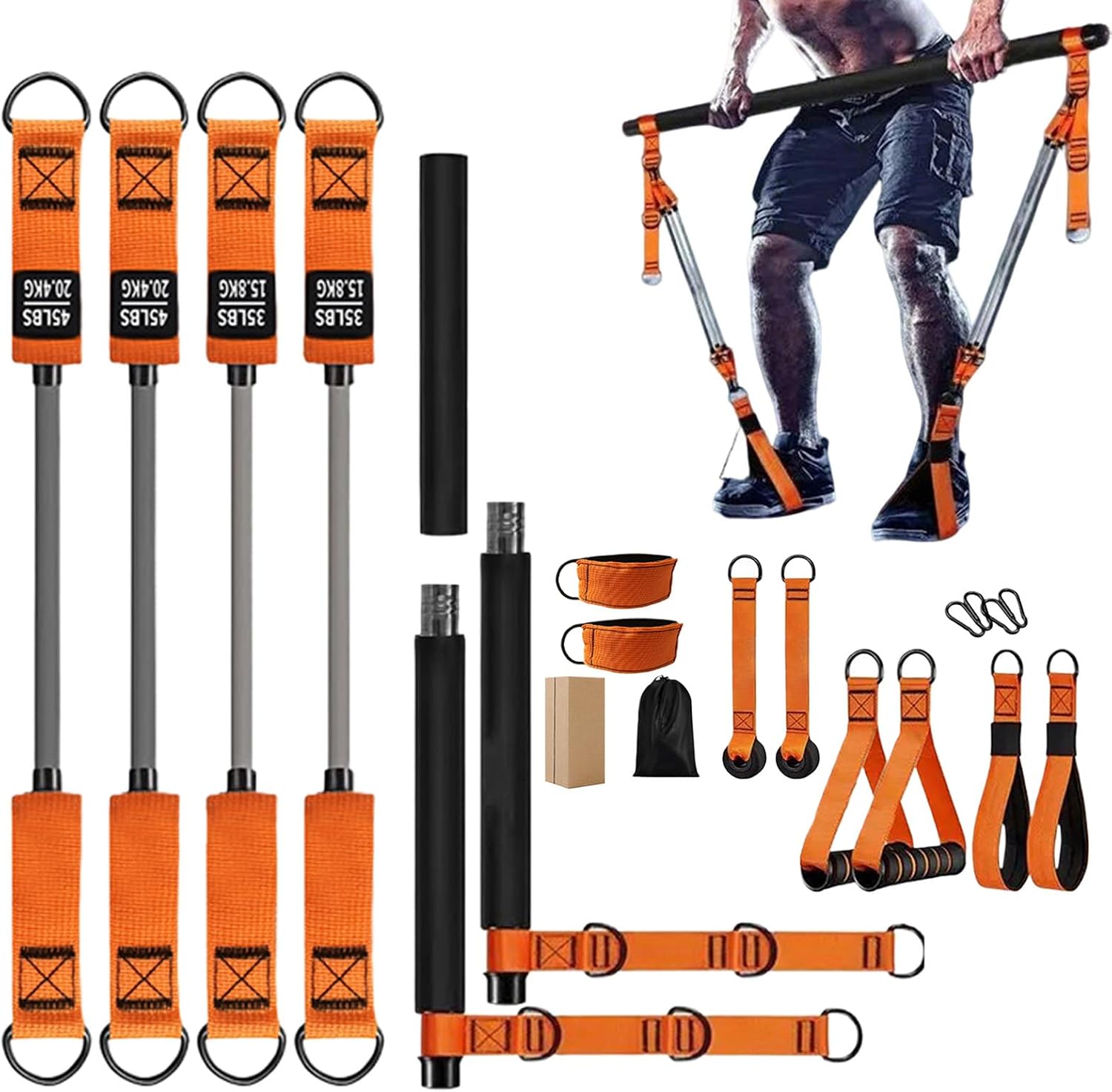 Amazon.com : Genérico Portable Pilates Bar Kit - Gym Workout Equipment ...