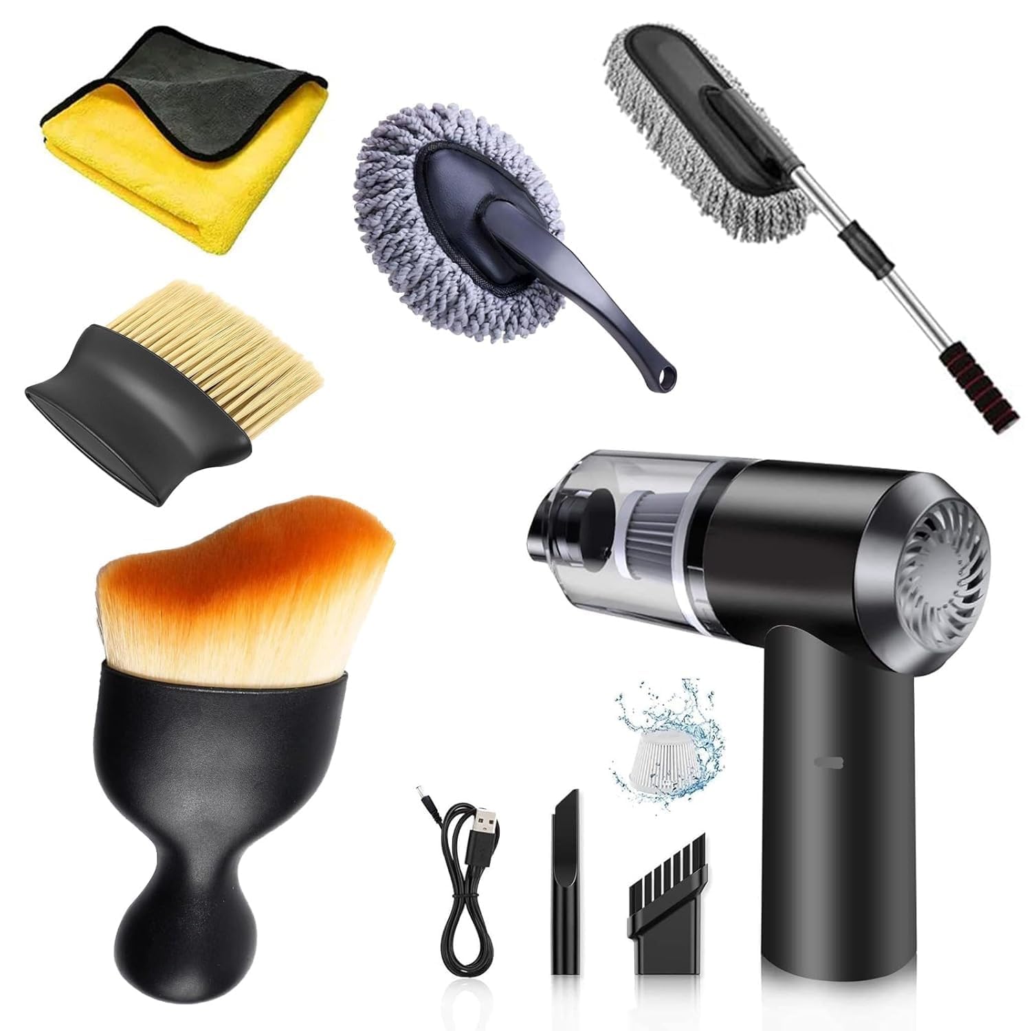 6 PCS - 3in1 Vacuum Microfiber Car Duster Kit|Interior & Exterior ...