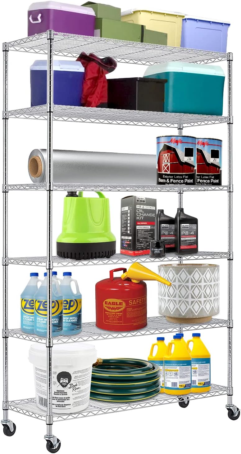 Amazon.com: 6 Tier Storage Shelves,18" Dx48 Wx82 H Wire Shelving Unit ...