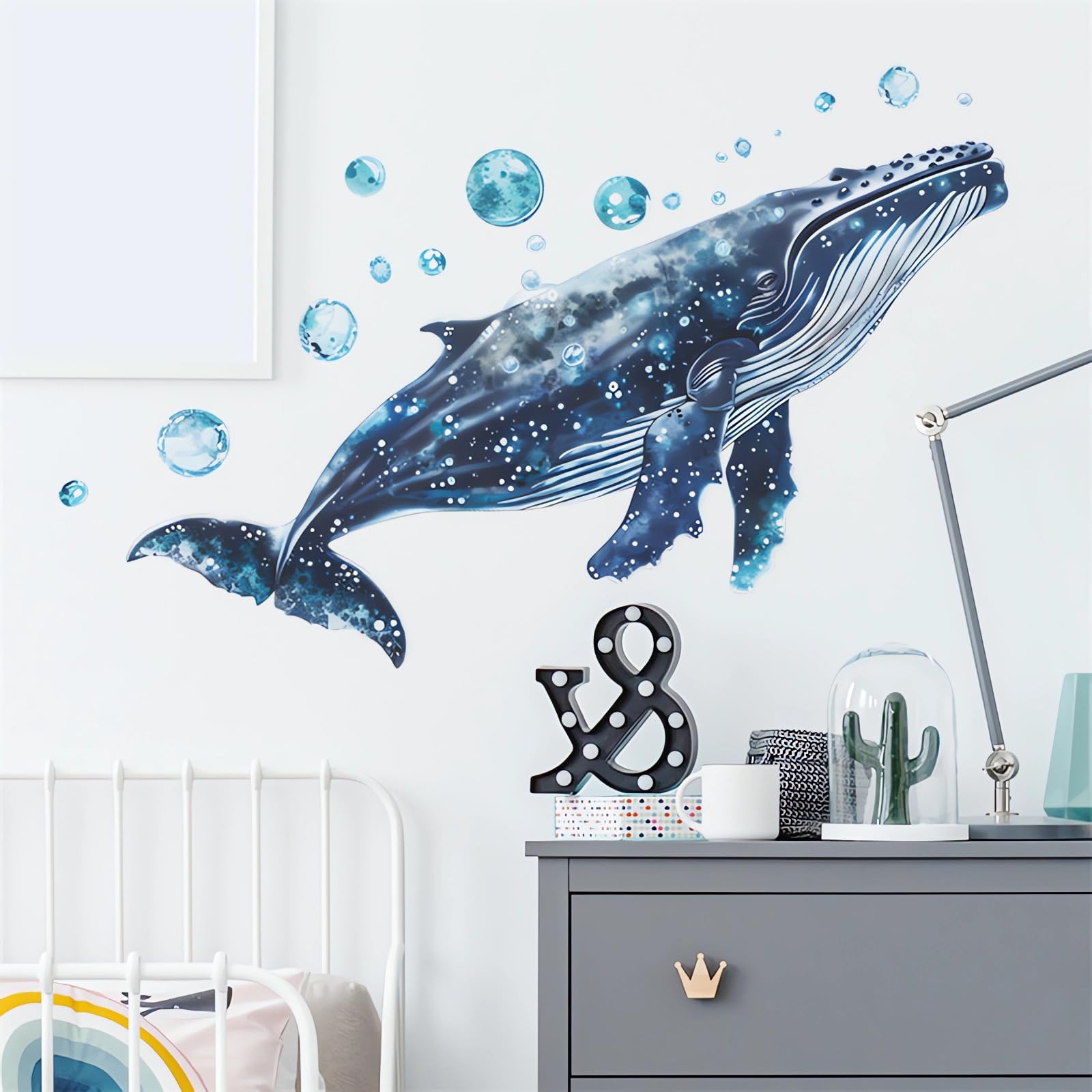 Amazon.com: Humpback Whale Bubbles Wall Stickers, sacinora Marine Life ...