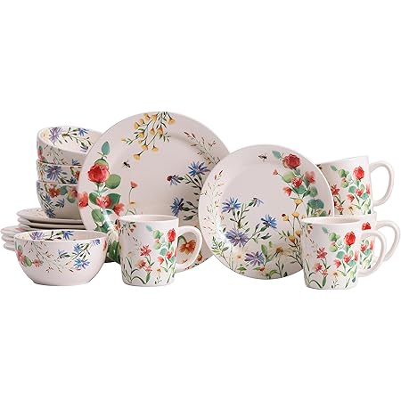 Amazon.com | Bico Summer Provence Ceramic 12 pcs Dinnerware Set ...