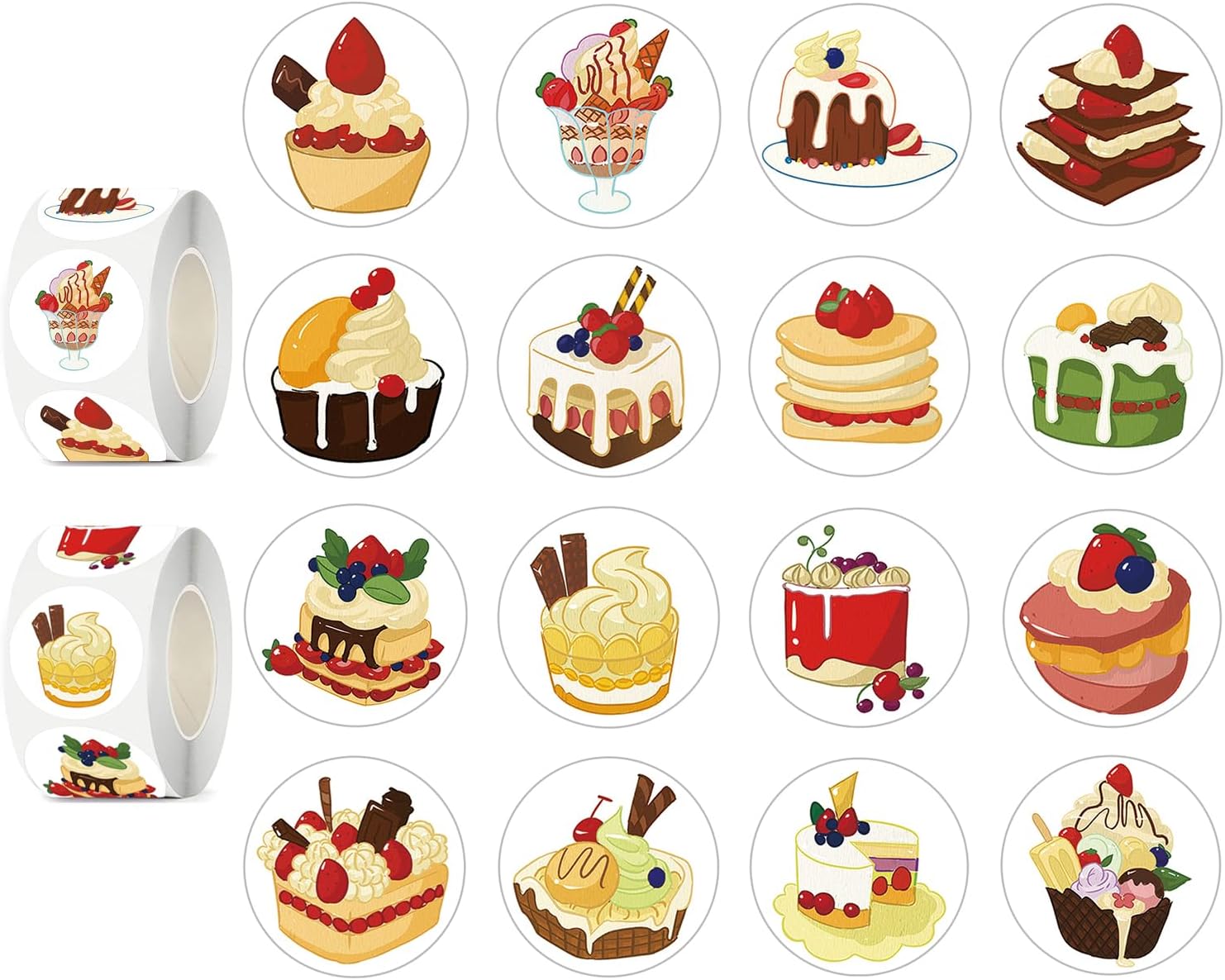 Amazon.com: Hohamn 600Pcs Round Snack Stickers Roll 1.5 Inch Food ...