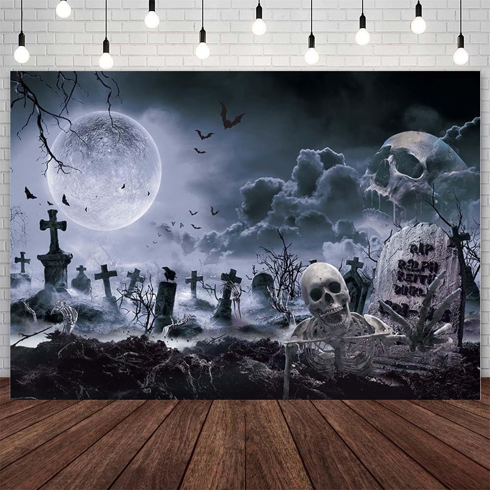 Amazon.com : AIBIIN 7x5ft Halloween Backdrop for Photography Gray ...