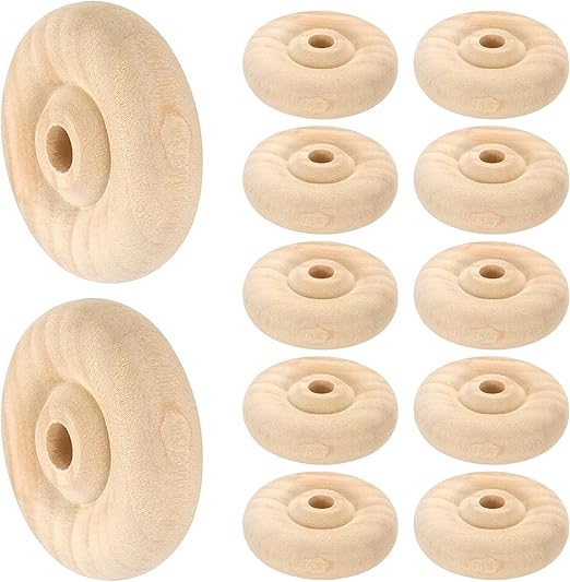 Amazon.com: MECCANIXITY Slab Wooden Wheels 1-1/2" Dia. 1/2" Thick 1/4 ...