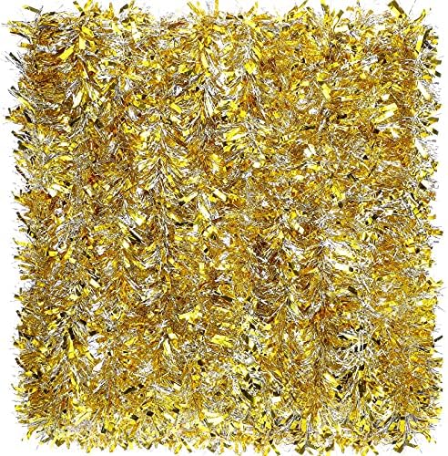 Amazon.com: JUNEBRUSHS 3Pcs 19.7 Feet Mardi Gras Metallic Tinsel Twist ...