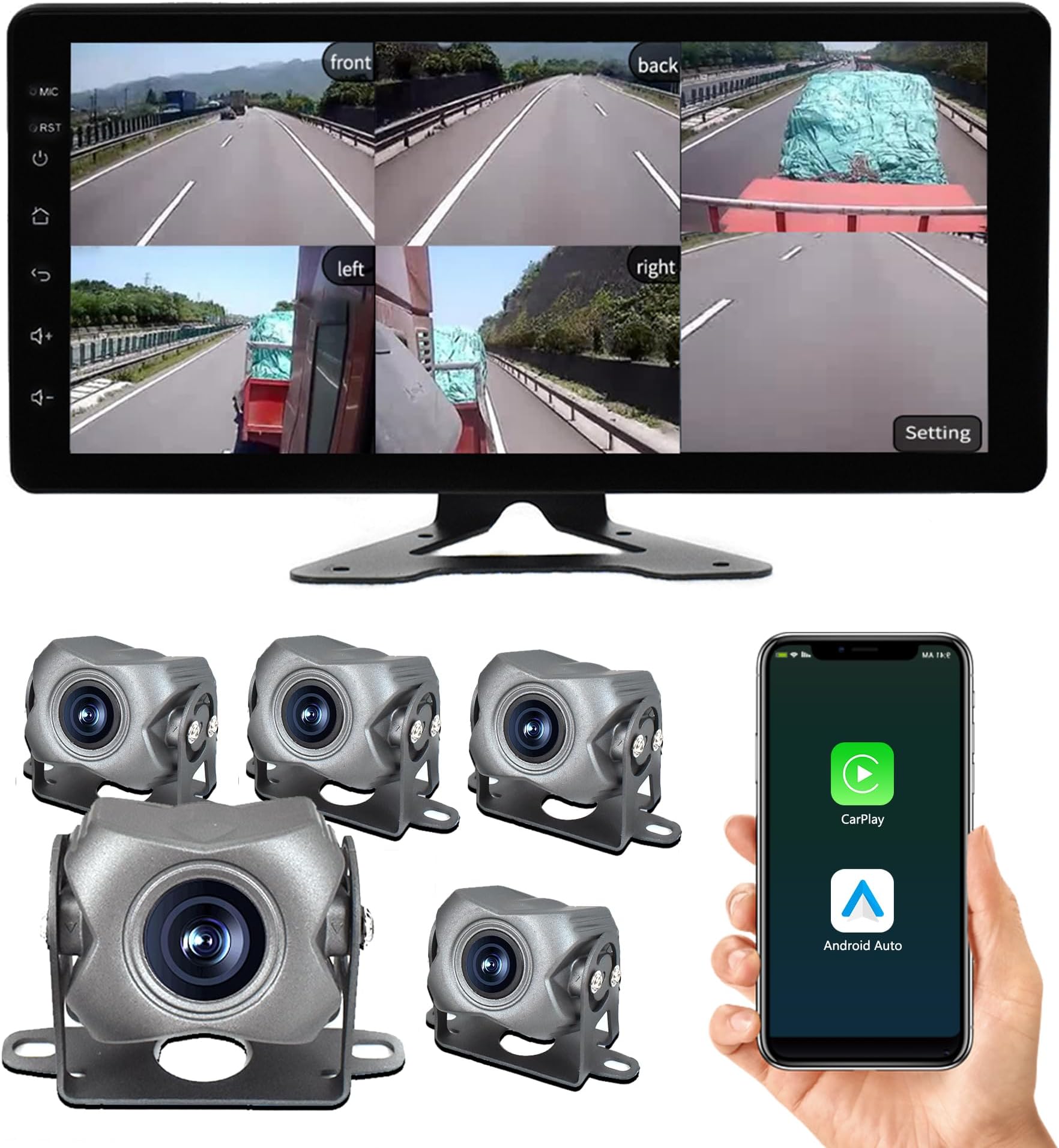 Amazon.com: 5 Multi-Function Vehicle Backup Camera with 1080P Android ...