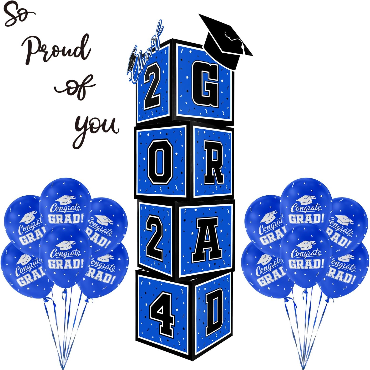 Amazon.com: 2024 Graduation Party Decorations,2024 GRAD Balloons Boxes ...