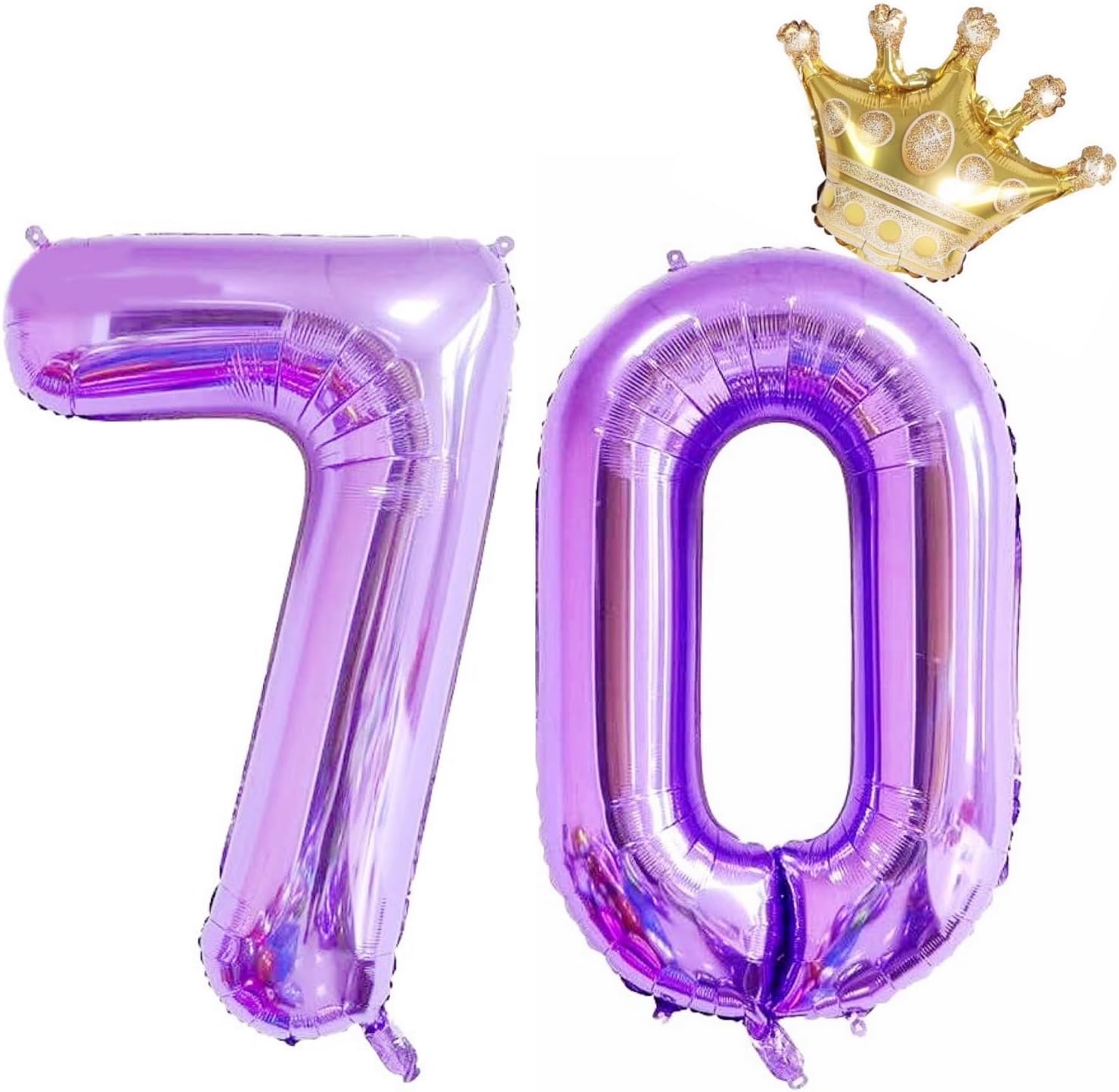 Amazon.com: 40 Inch Purple Number 70 Balloons With Crown, 70th Birthday ...