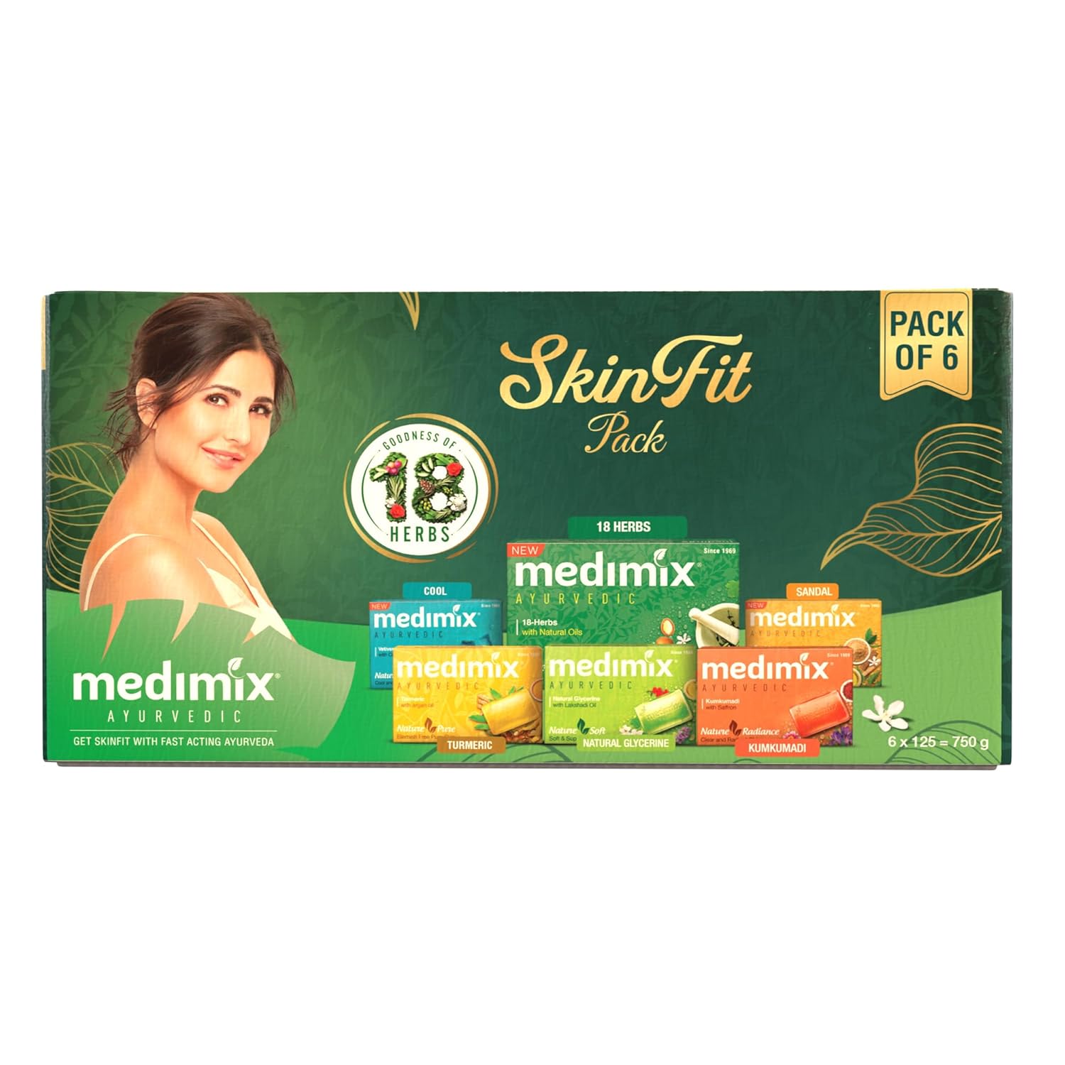 Buy Medimix Ayurvedic Skinfit Pack - 125 g | Pack of 6 unique Soaps ...