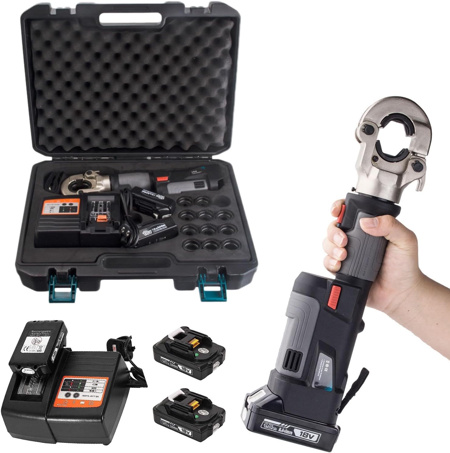 Amazon.com: Rechargeable Hydraulic Crimping Tool Industrial Electric ...