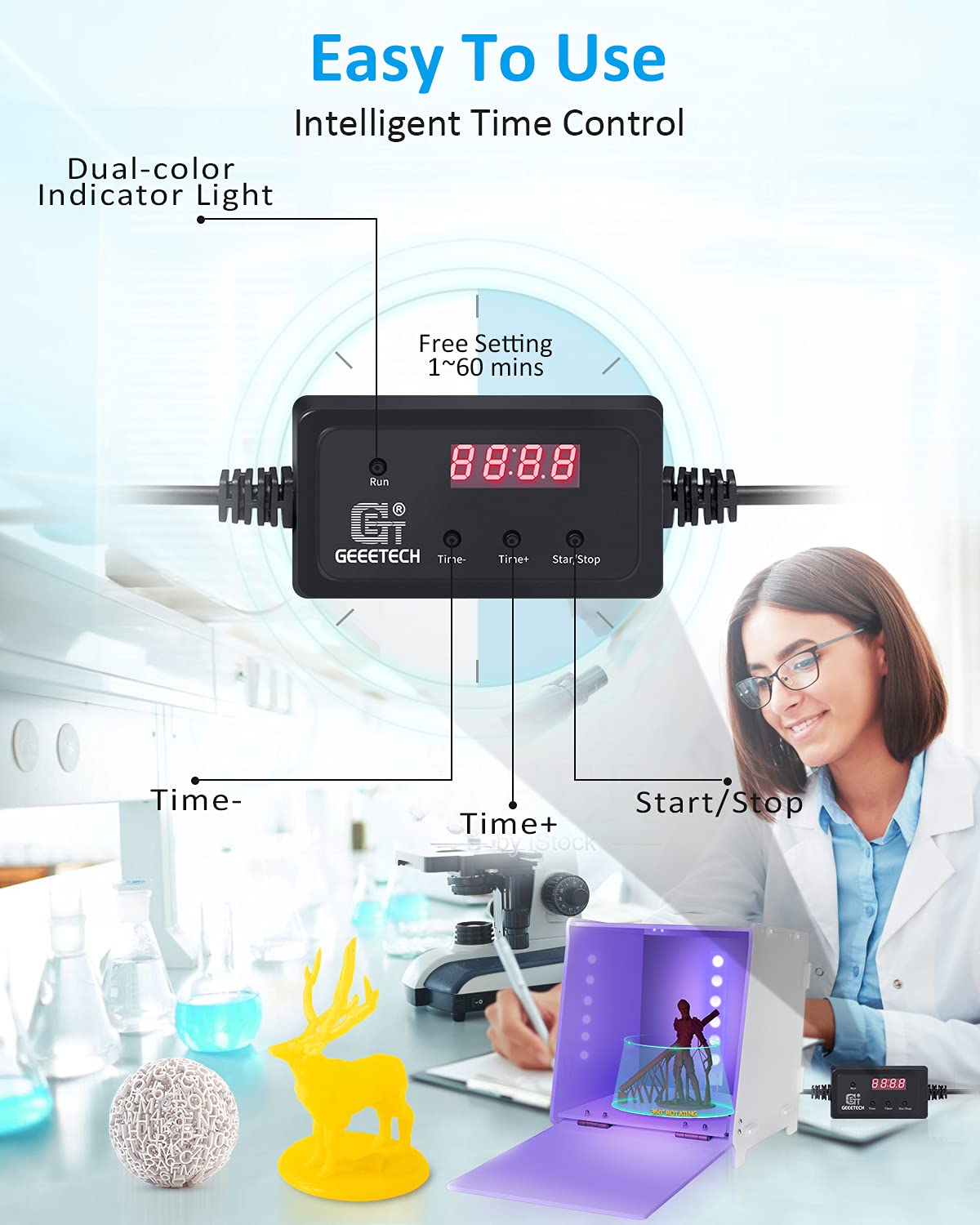 Geeetech UV Curing Light Box for LCD/DLP/SLA 3D Resin Printer Model ...