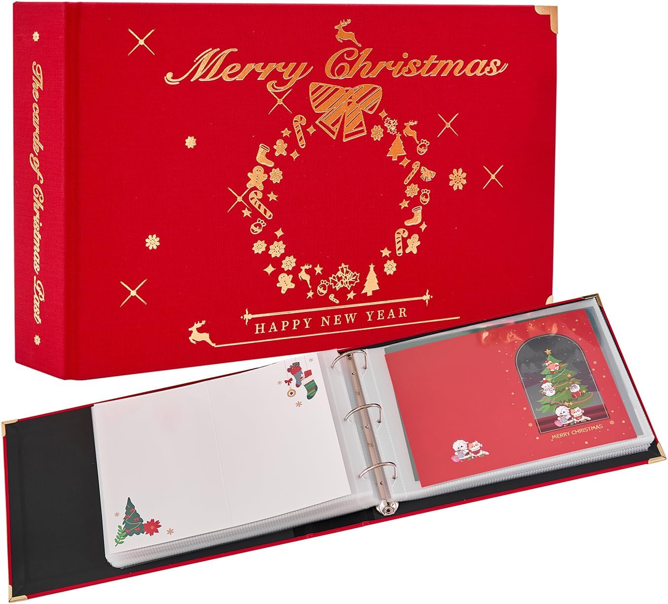 Amazon.com: MANWU greeting cards organizer binder album, Christmas ...