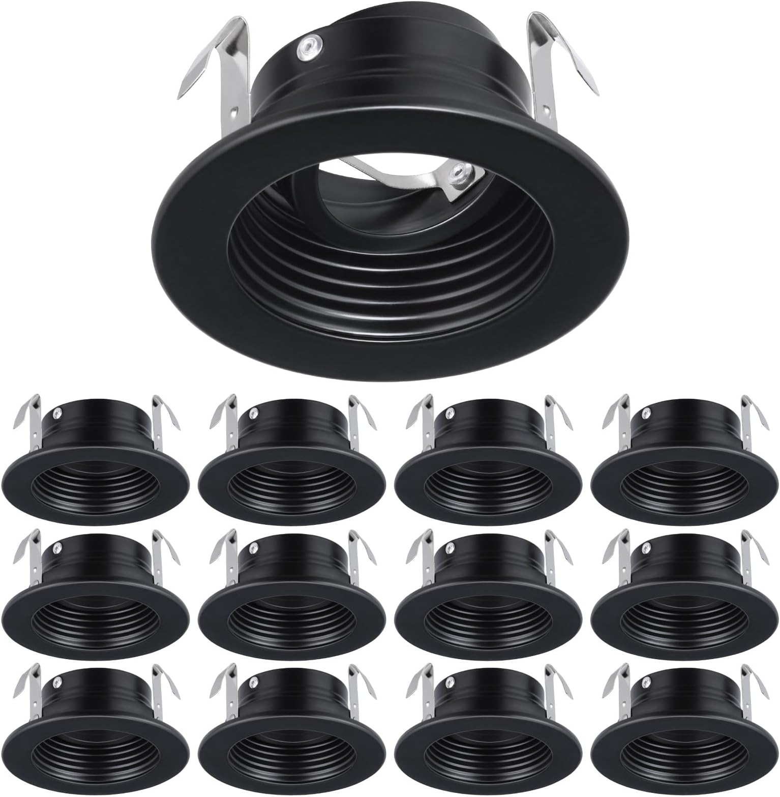 TORCHSTAR 12-Pack 3 Inch GU10 Trim, 3 Inch Recessed Gimbal Trim, Full ...