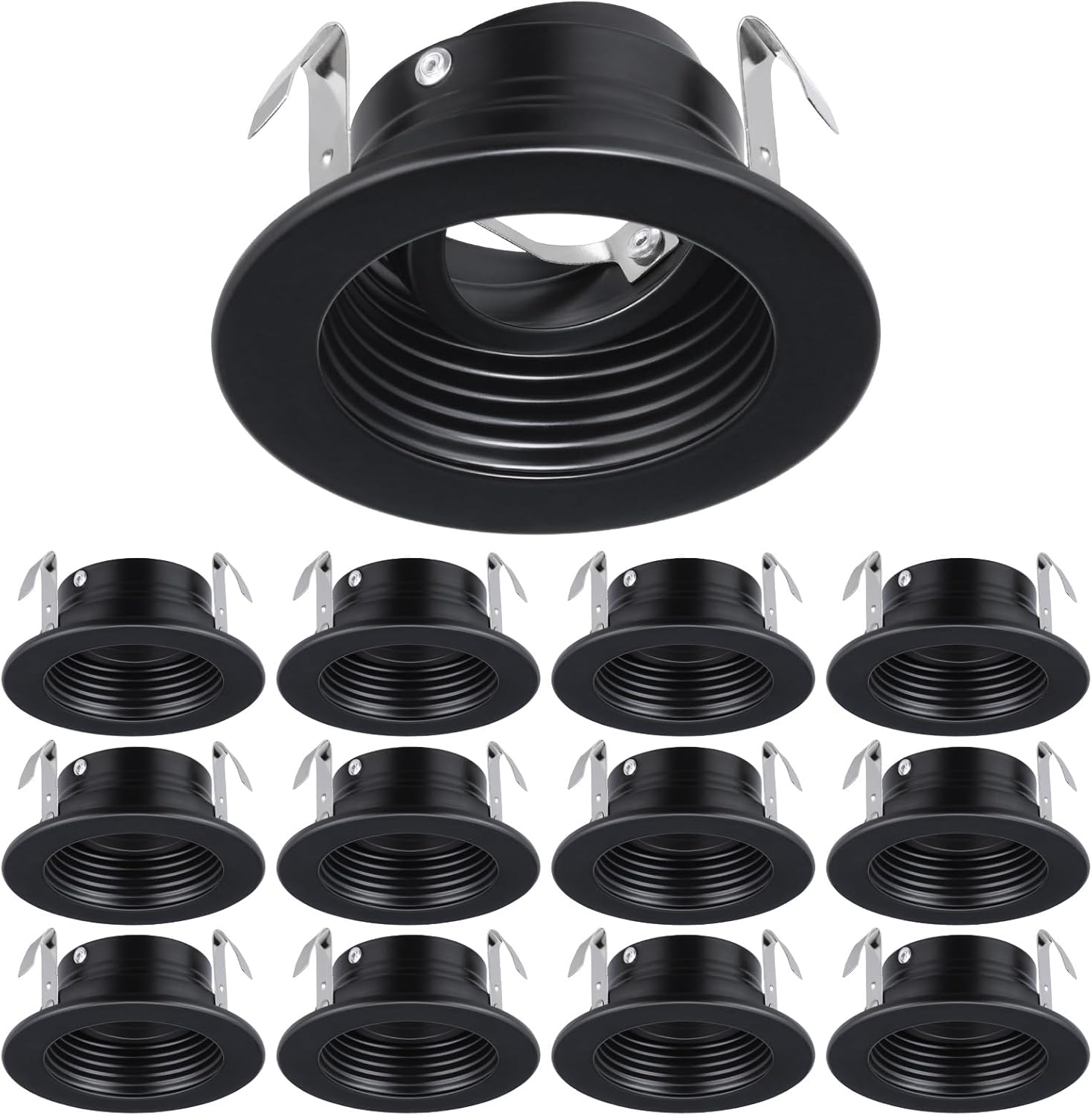 TORCHSTAR 12-Pack 3 Inch GU10 Trim, 3 Inch Recessed Gimbal Trim, Full ...