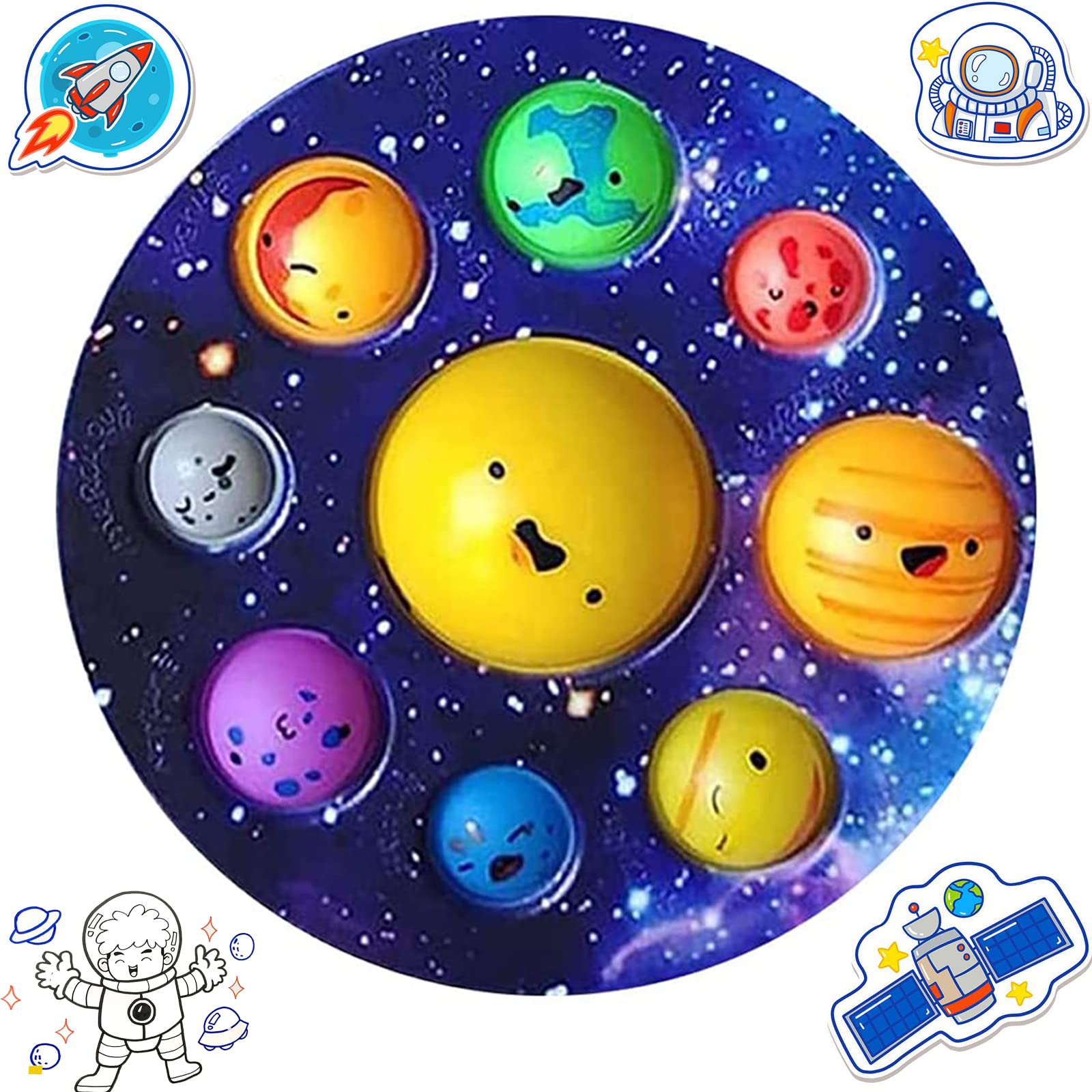 Buy Lamvpiny Simple Dimple Fidget Toy, Solar System Dimple Fidget Pop ...