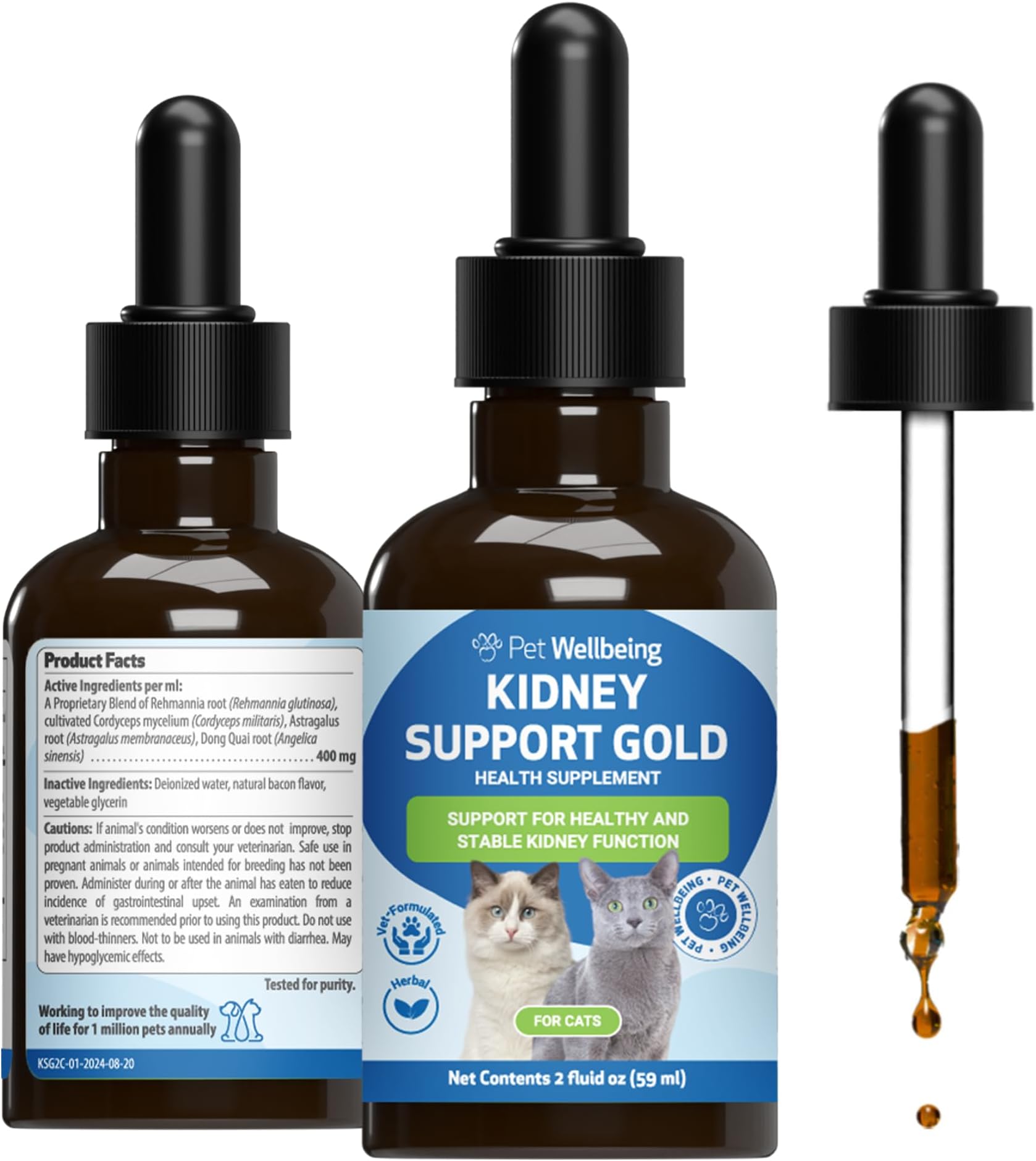 Pet Wellbeing - Kidney Support Gold for Cats - Natural Support for ...