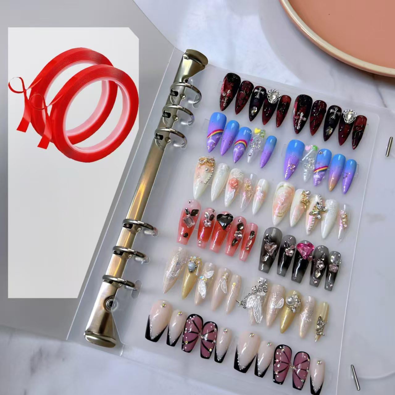 Amazon.com : CloudTrip Press on Nail Storage and Display Binder Book ...