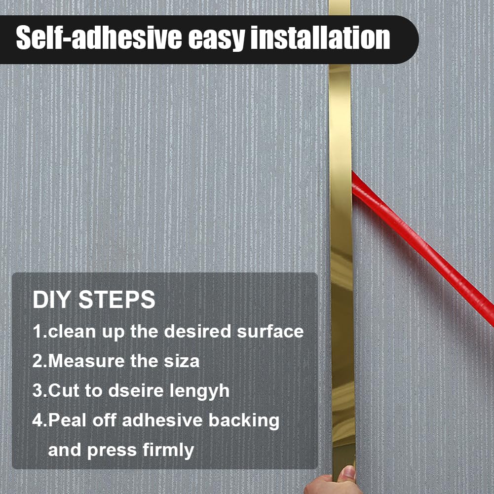 Snapklik.com : Gold Molding Trim Peel And Stick,Flexible Self Adhesive ...