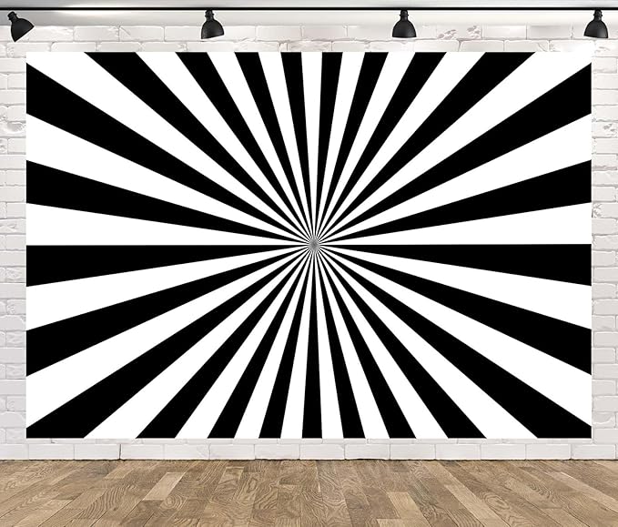 Amazon.com : BELECO 12x10ft Fabric Black White Sun Rays Backdrop ...