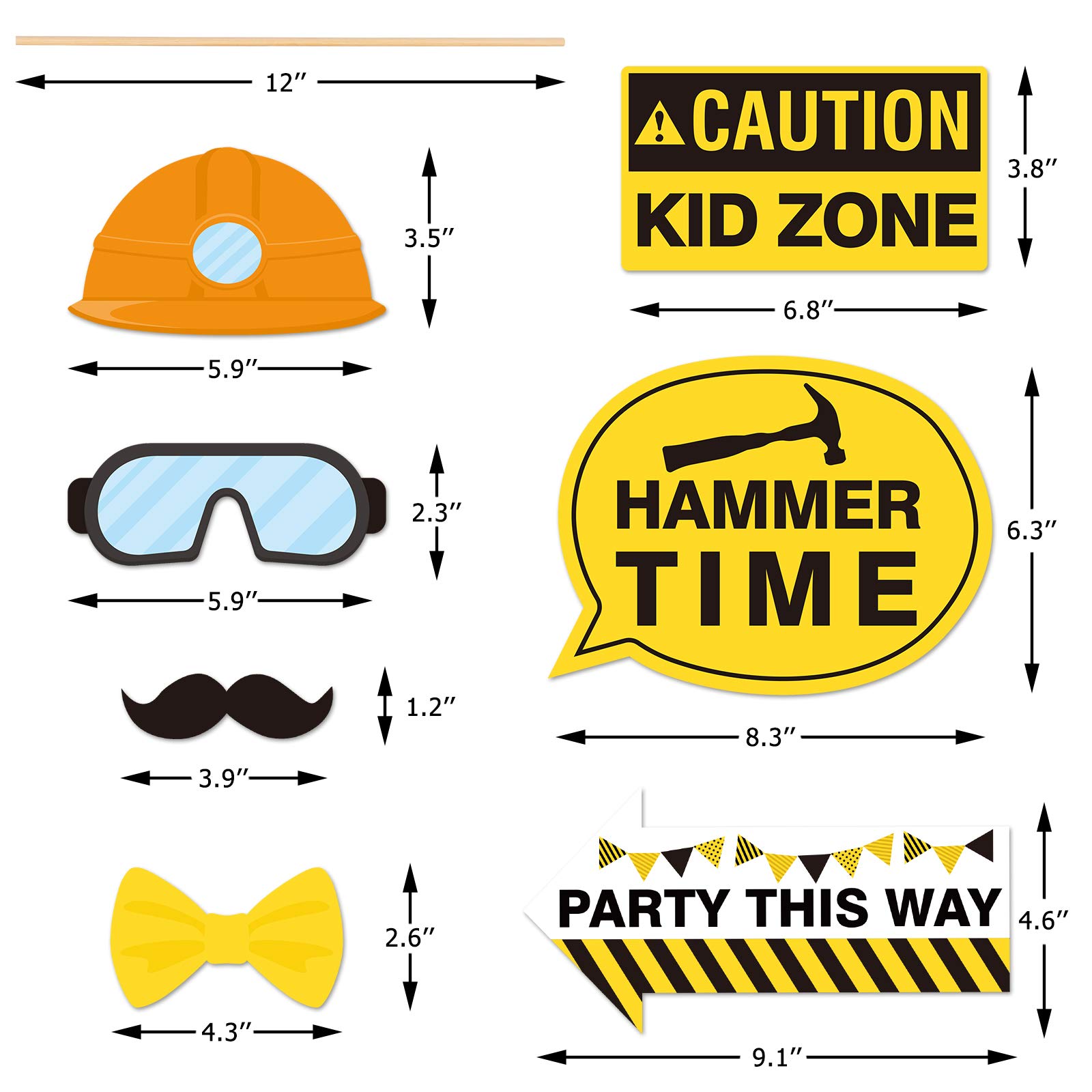 41Ct Construction Photo Booth Props Construction Truck Centerpieces ...