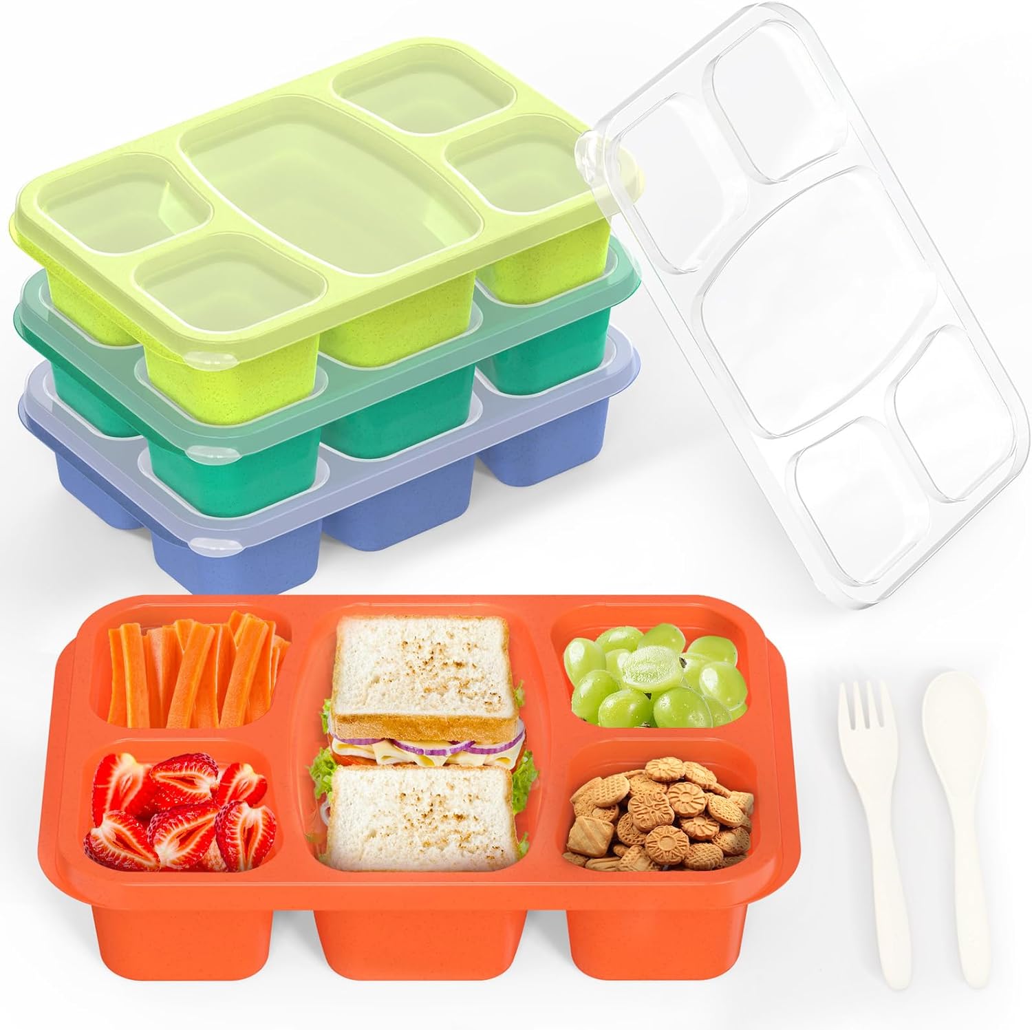 Amazon.com: BoYoYo 4 PCS Bento Box for Kids, Bento Box Adult Lunch Box ...