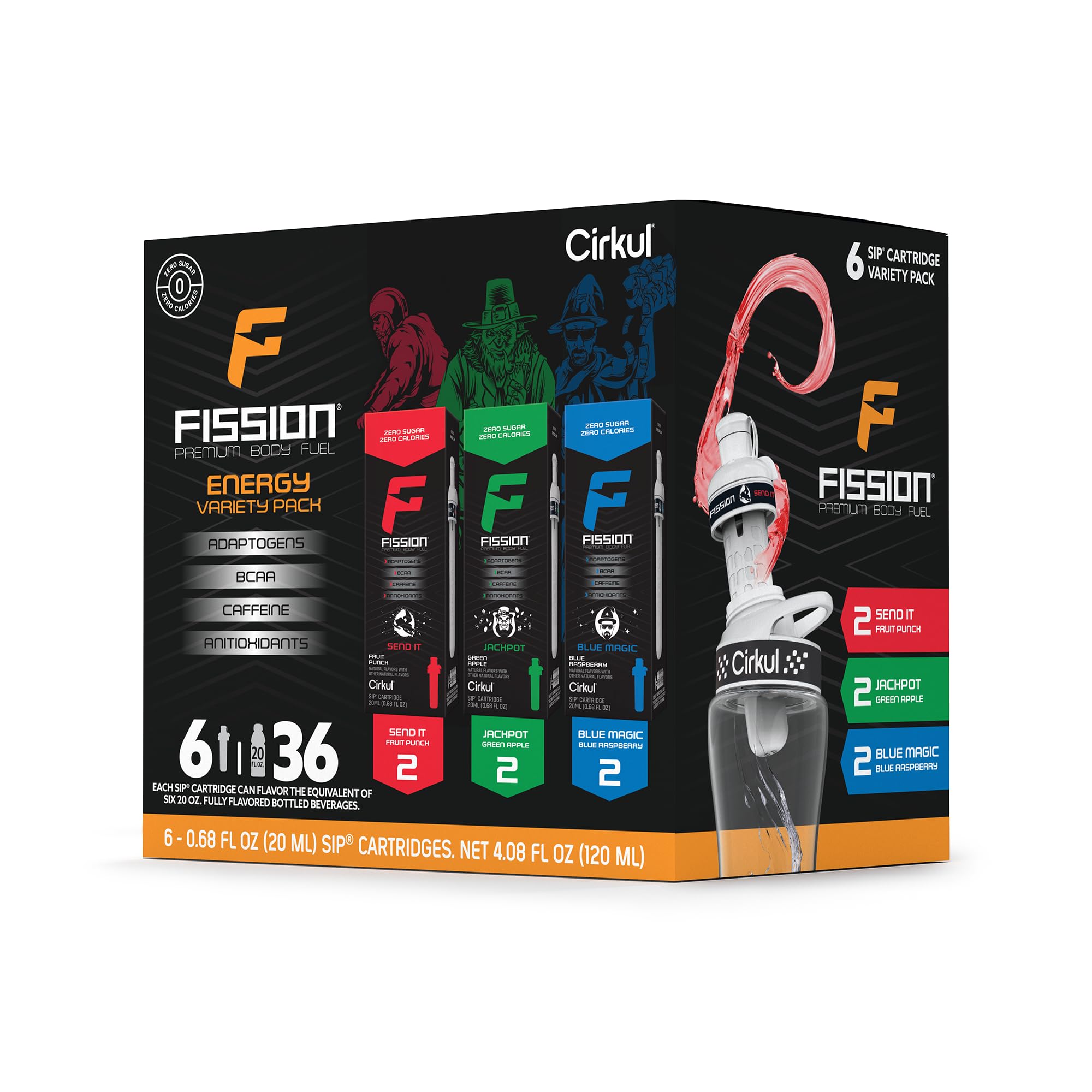 Amazon.com: Cirkul Fission Energy Flavor Cartridge Variety Pack with ...