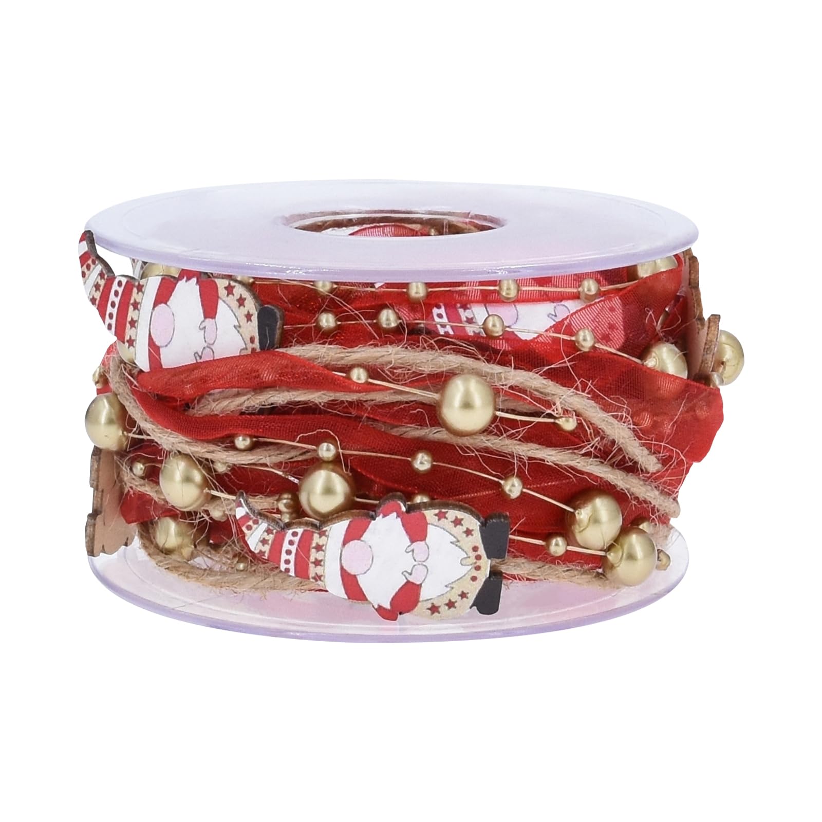 Christmas Beads Ribbon with Twine, Red Organza Ribbon Wired Ribbon ...