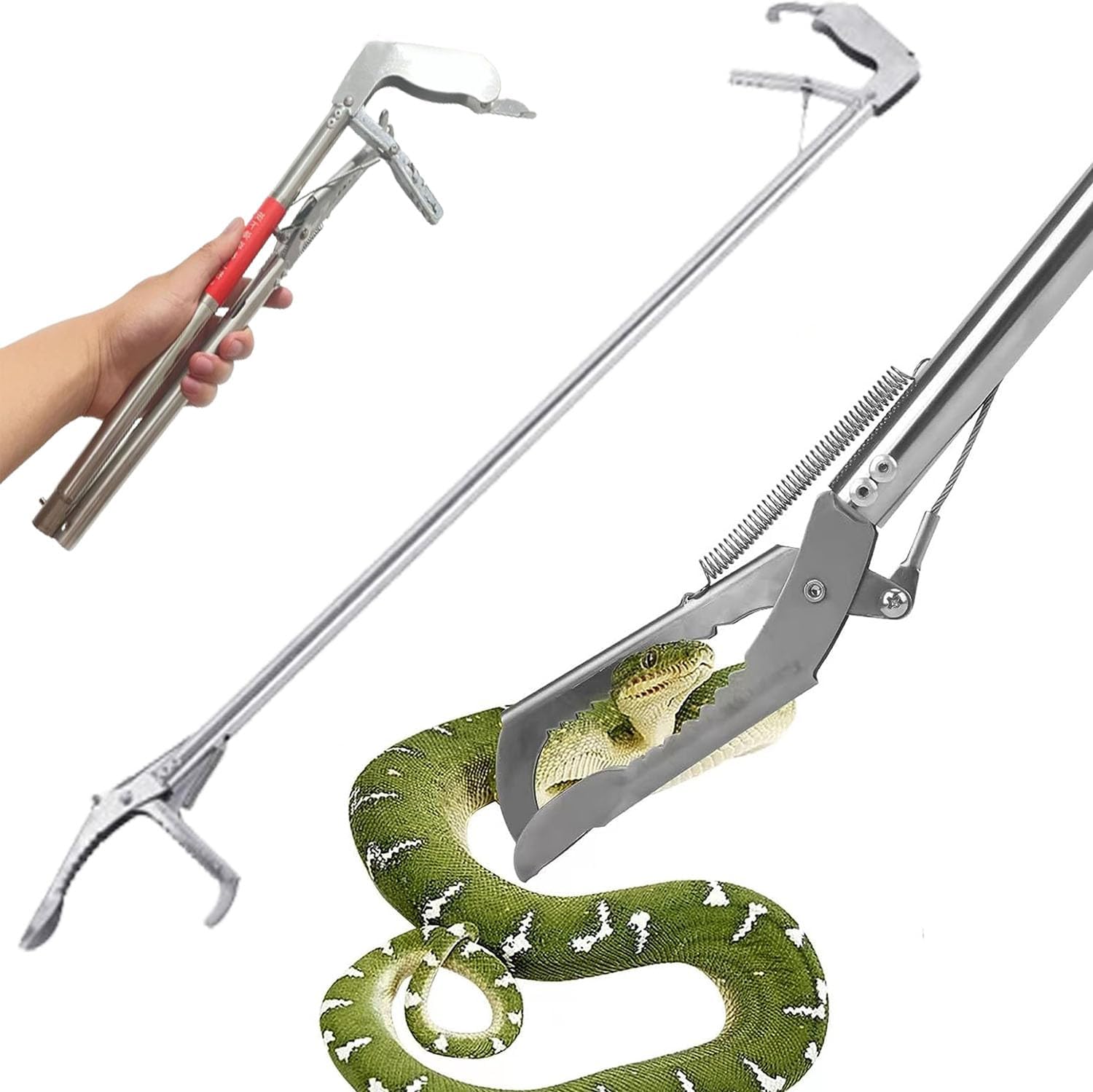 Amazon.co.jp: Snake Grabber 120cm Long Folding Stainless Steel Reptile ...