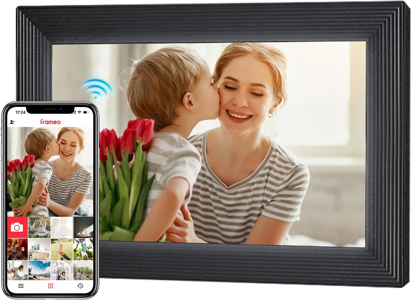 Amazon.com : Moman Digital Picture Frame WF11T, 10.1 Inch Wireless HD ...