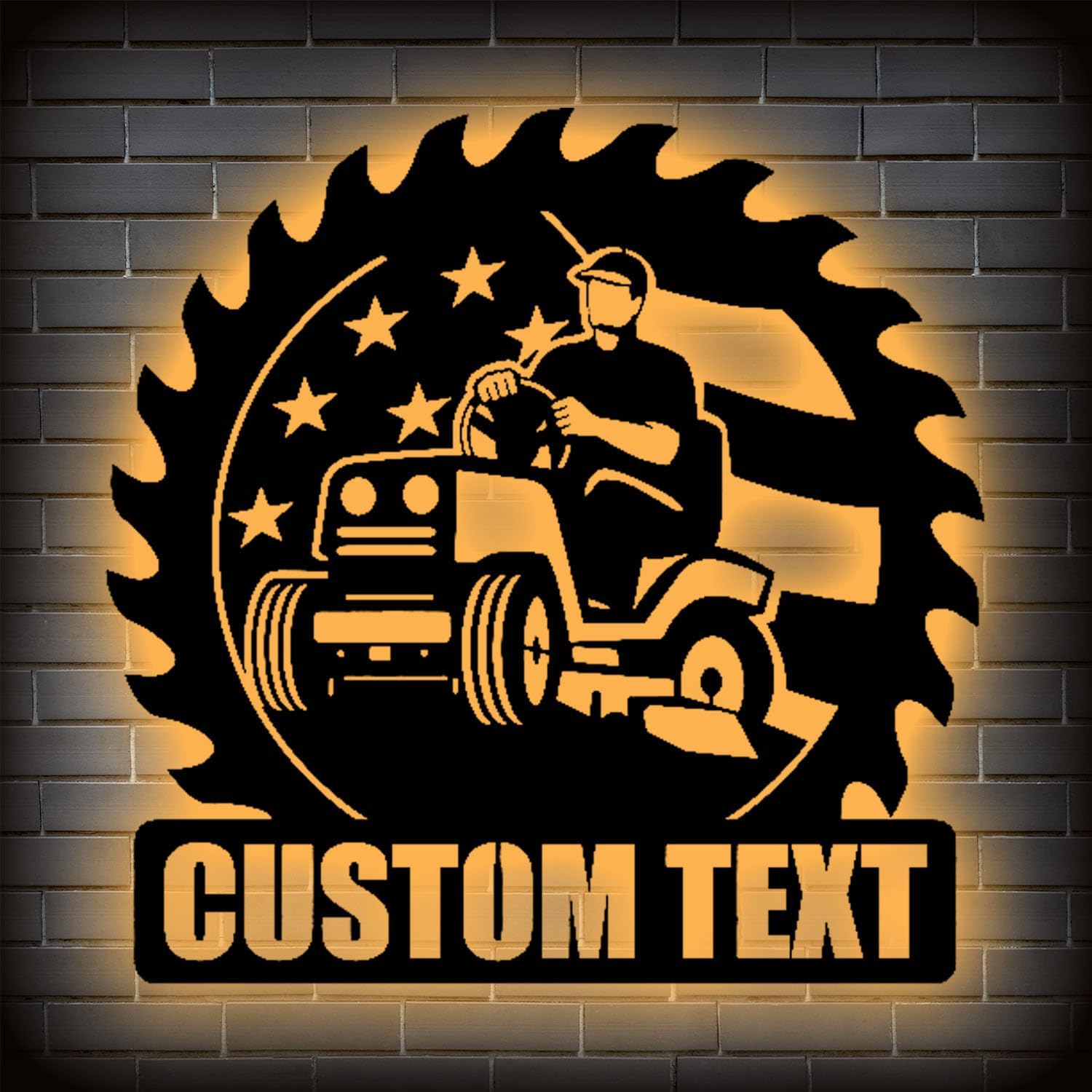 Amazon.com: Custom US Lawn Mower Metal Wall Art with LED Light ...