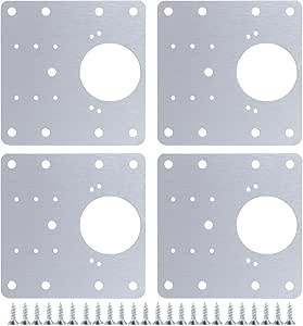 4 Pcs Hinge Repair Plate Kit Stainless Steel Fix The Hinge Side Plate ...