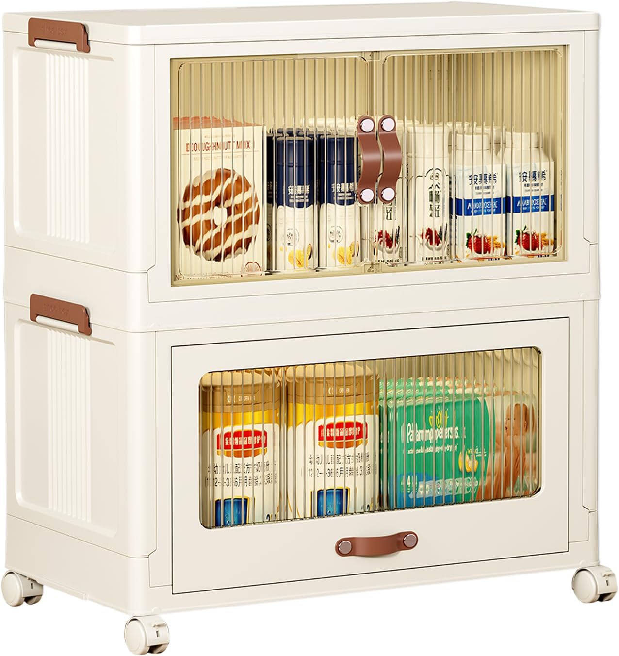 Amazon.com - ONAIL 2-Tier Collapsible Storage Bins with Wheels and Lids, 96 QT, Modern Plastic ...