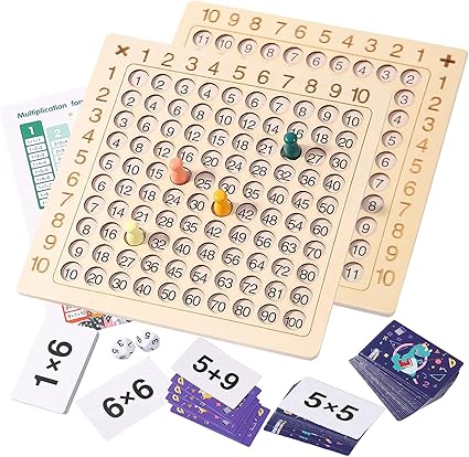 2 in 1 Multiplication Addition Math Board Game for Kids - Wooden ...