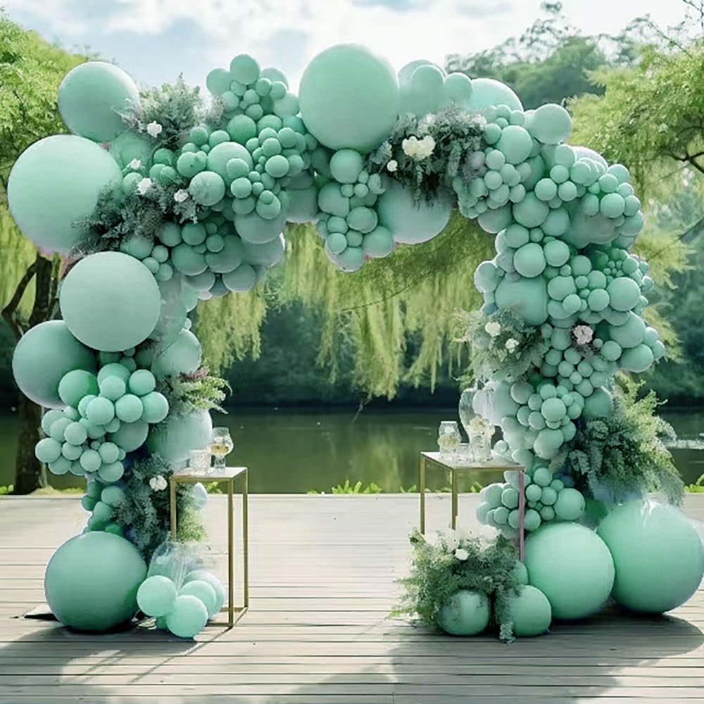 Globos de color verde menta de doble relleno, diferentes tamaños, 18 ...