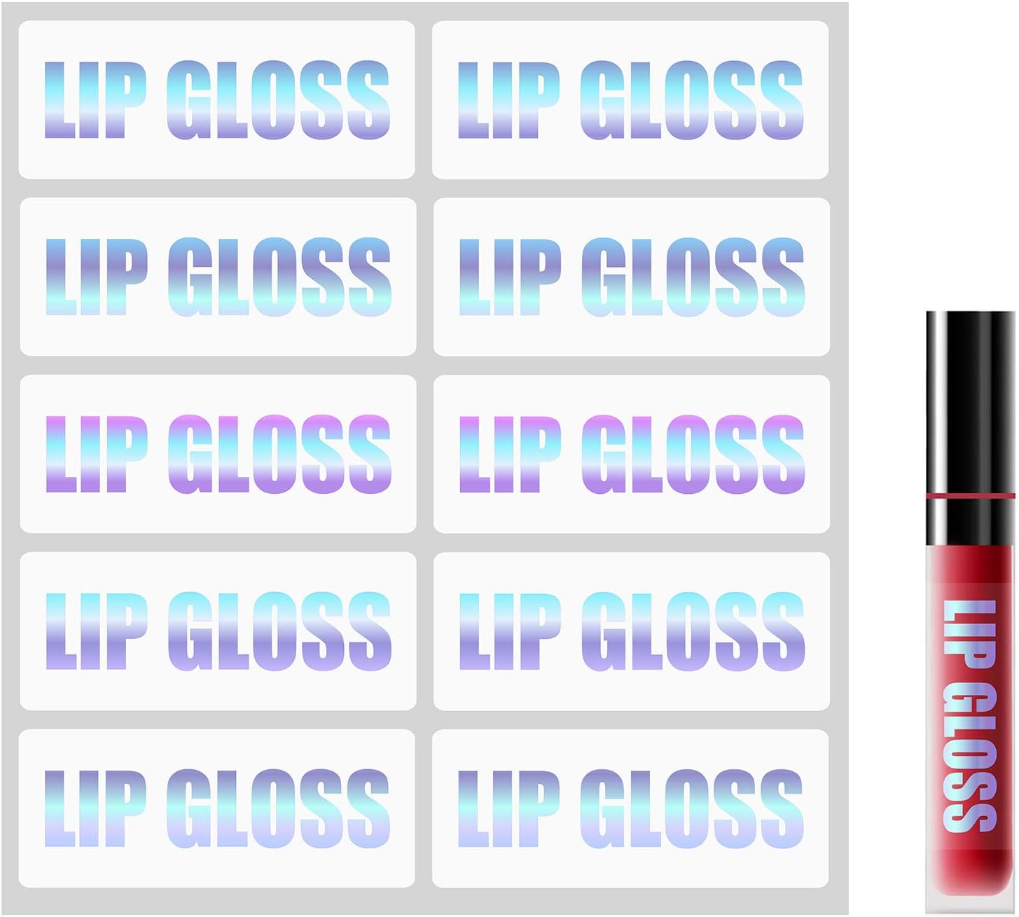 Amazon.com: 100 Clear Lip Gloss Labels customize,Lip Gloss Tubes ...