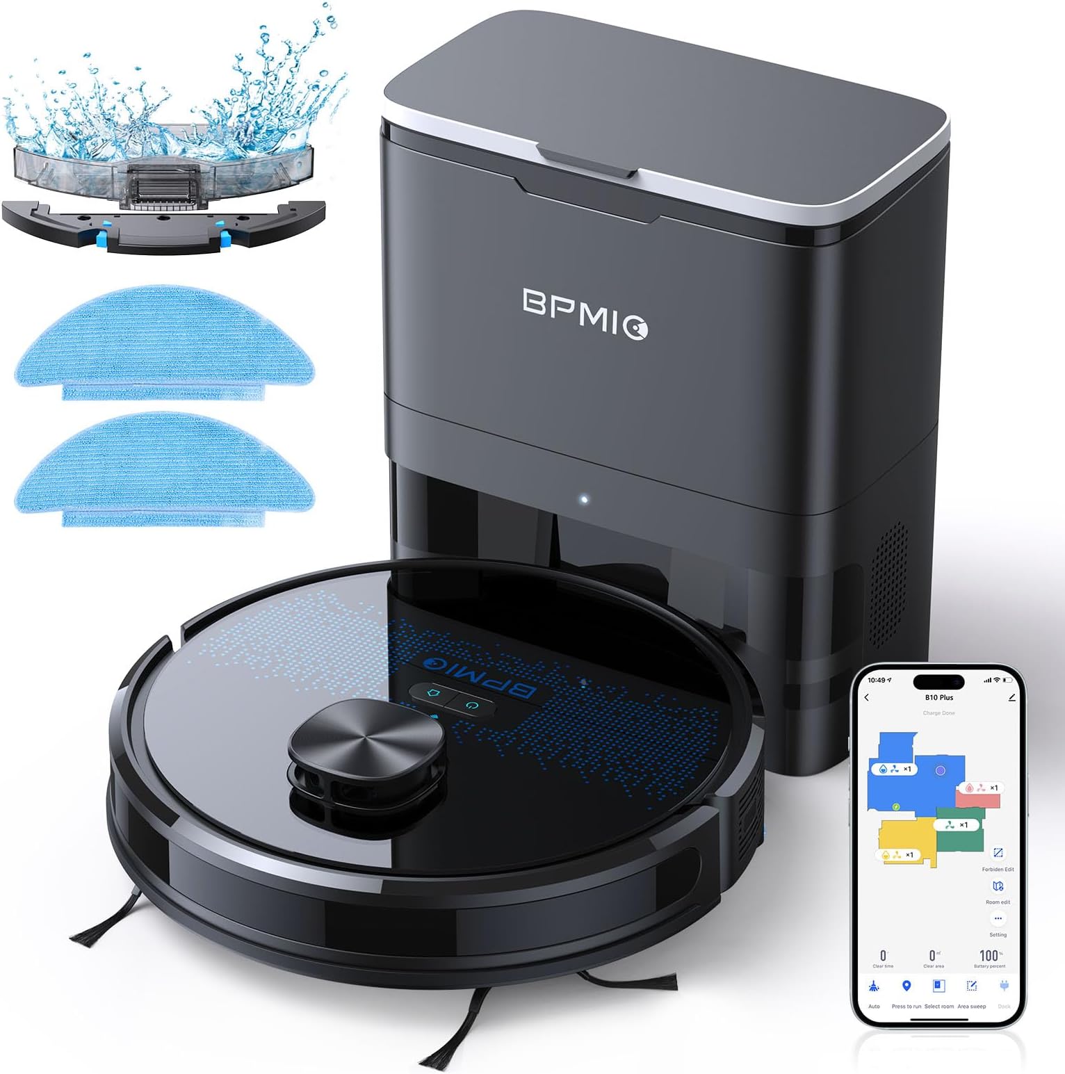 Amazon.com - BPMIO Self Emptying Robot Vacuum and Mop Combo,Hands-Free ...