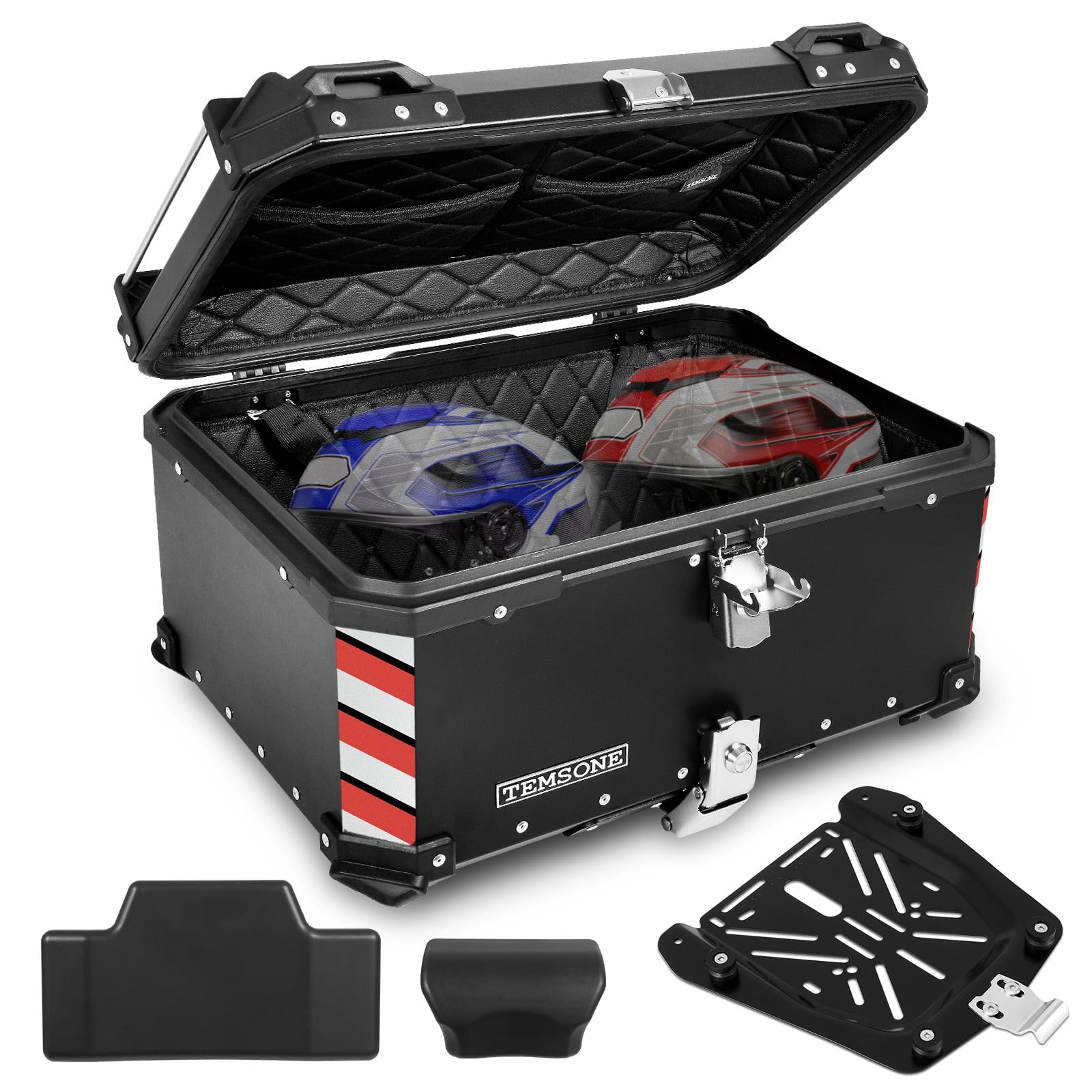 65L Universal Motorcycle Top Case, Waterproof Motorcycle Rear Top Box ...