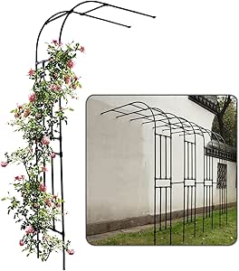 Amazon.com: IBOWZ Metal Garden Arch 2.4M Galvanized Metal Pergola Arbor ...