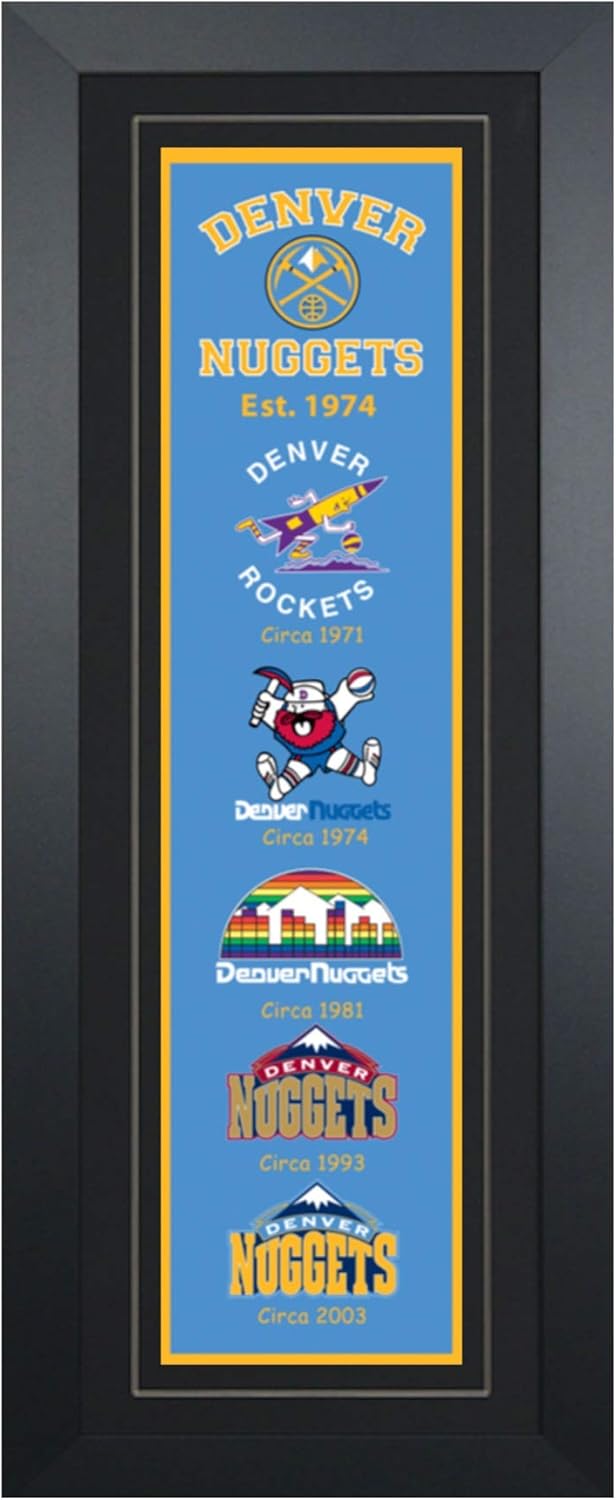 Amazon.com : Winning Streak NBA Denver Nuggets Heritage Banner Framed ...