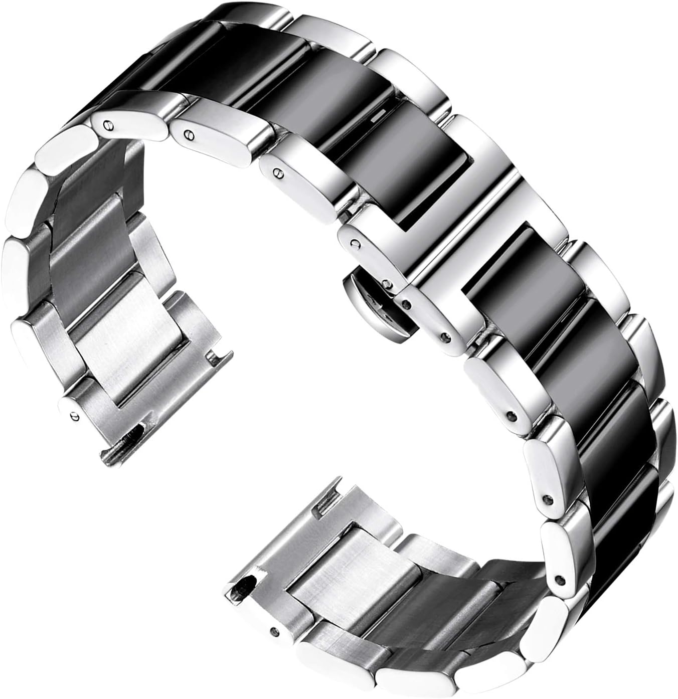 Amazon.com: BINLUN Thick Stainless Steel Watch Band Metal Heavy ...